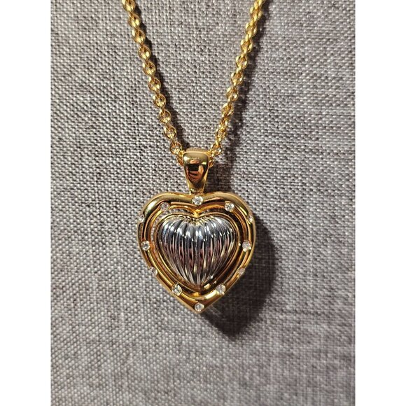 Joan Rivers | Jewelry | Joan Rivers 4 Way Reversible Pearl 2 Tone Heart ...